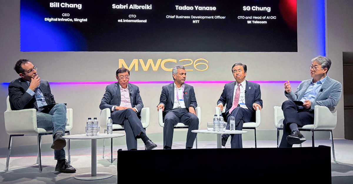 [여기는 MWC26] “AI 인프라 설계자로의 진화”… 싱텔 빌 창 Digital InfraCo CEO · SKT 정석근 AI ...